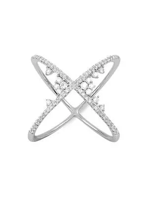 DJULA Fairytale 18k Gold & 0.36 Tcw Diamond Crisscross Ring - White Gold