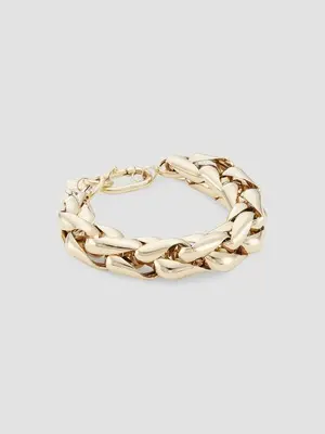 Lauren Rubinski 14k Yellow Wheat Chain Bracelet/6.5