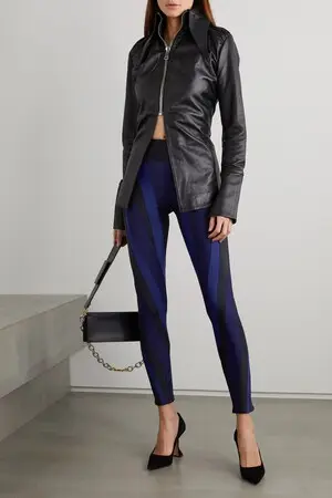 MUGLER Spiral Paneled Stretch Leggings