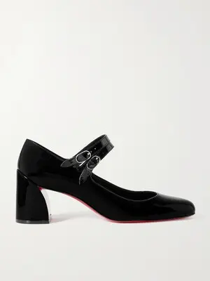 CHRISTIAN LOUBOUTIN Miss Jane 55 Patent-leather Pumps - Black