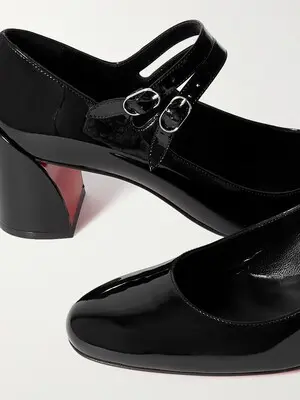 CHRISTIAN LOUBOUTIN Miss Jane 55 Patent-leather Pumps - Black