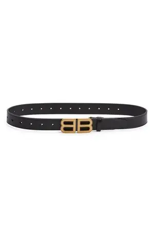 Balenciaga Hourglass Leather Belt - Black