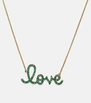 SYDNEY EVAN Love 14kt Gold Necklace With Diamonds - Green