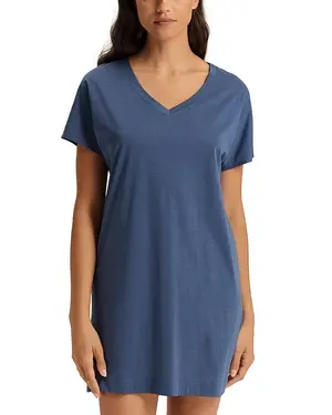 Hanro Laura Oversized Sleep Tee Slate Blue