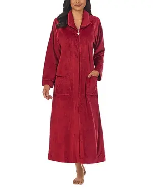 Eileen West Long Zip Robe - Wine