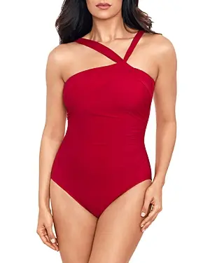 Miraclesuit Miraclesuit Rock Solid Europa Asymmetric One Piece Swimsuit Grenadine Red