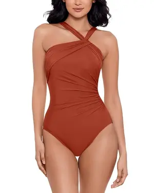 Miraclesuit Miraclesuit Rock Solid Europa Asymmetric One Piece Swimsuit Spice