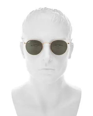 Ray-ban Icons Round Sunglasses - Gold/green Solid