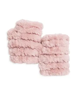 Jocelyn Mandy Faux Fur Fingerless Mittens - Blush