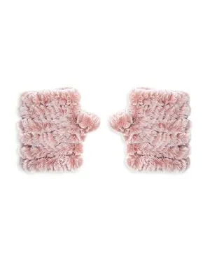 Jocelyn Mandy Faux Fur Fingerless Mittens - Pink