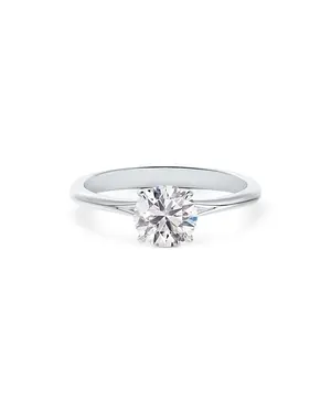 DE BEERS FOREVERMARK Icon Setting Round Diamond Engagement Ring - Platinum