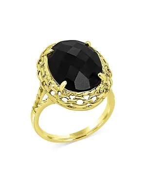 Bloomingdale'S Onyx Ring In 14k Yellow Gold - Black/gold