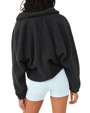 Free People Hit The Slopes Fleece Jacket - Black