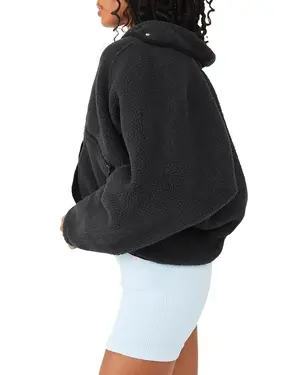 Free People Hit The Slopes Fleece Jacket - Black