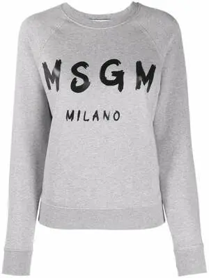 MSGM Ogo-print Sweatshirt Grey