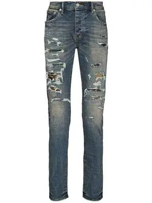 PURPLE BRAND Ripped Skinny-cut Jeans - Blue