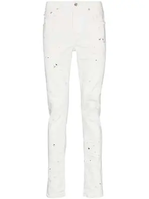 PURPLE BRAND Paint Splatter Skinny Jeans - White