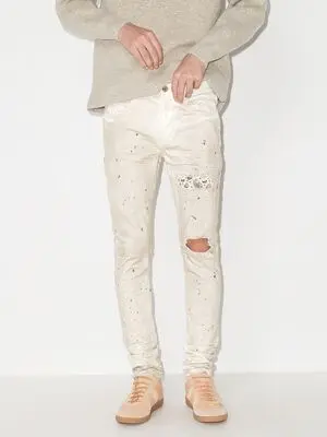 PURPLE BRAND Bandana Patch Skinny Jeans