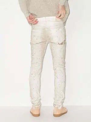 PURPLE BRAND Bandana Patch Skinny Jeans