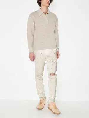 PURPLE BRAND Bandana Patch Skinny Jeans