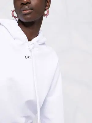 Off-White Off" Logo Cropped Hoodie