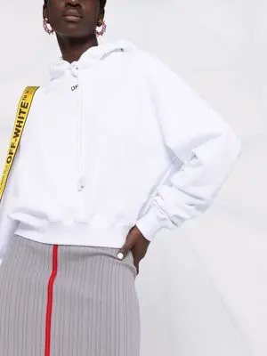 Off-White Off" Logo Cropped Hoodie