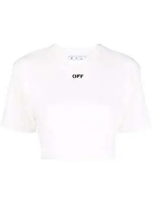 Off-White Off-stamp Cropped T-shirt - White