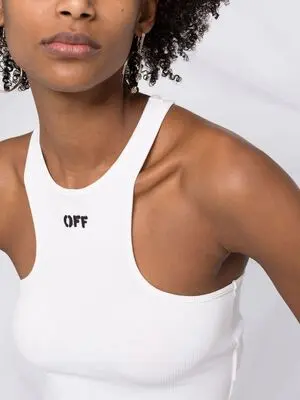 Off-White Off-stamp Ribbed Crop Top