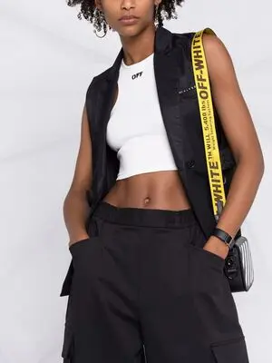 Off-White Off-stamp Ribbed Crop Top