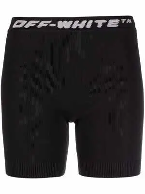 Off-White Logo Waistband Sports Shorts - Black