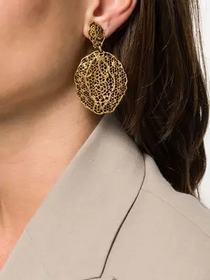 AURÉLIE BIDERMANN Vintage Lace Clip-on Earrings - Gold