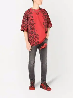Dolce & Gabbana Leopard-print Dg Oversized T-shirt