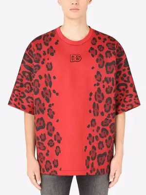 Dolce & Gabbana Leopard-print Dg Oversized T-shirt