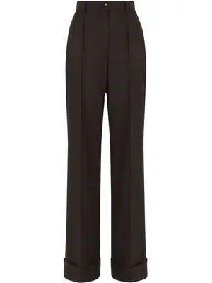 Dolce & Gabbana Wool Palazzo Trousers - Black