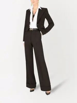 Dolce & Gabbana Wool Palazzo Trousers - Black