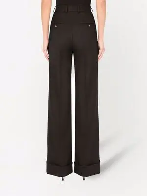 Dolce & Gabbana Wool Palazzo Trousers - Black