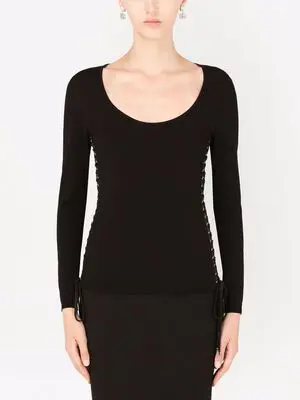 Dolce & Gabbana Scoop-neck Jumper - Black