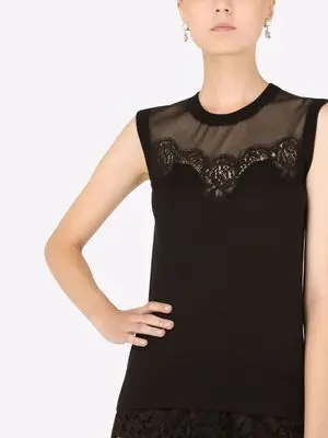 Dolce & Gabbana Lace-detail Sleeveless Jumper