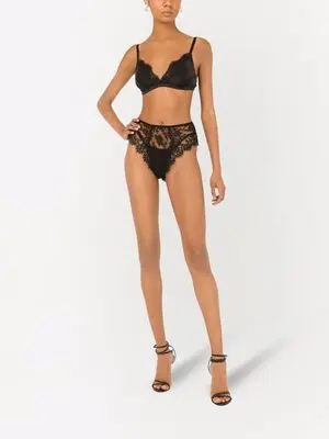 Dolce & Gabbana High-waisted Lace Briefs - Black