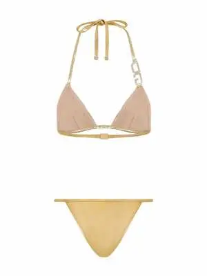 Dolce & Gabbana Dg-logo Triangle Bikini - Gold
