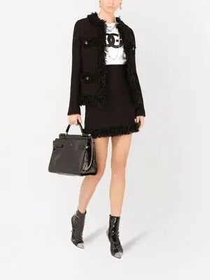 Dolce & Gabbana Frayed Bouclé Miniskirt