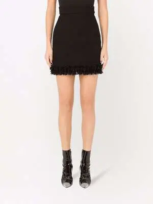 Dolce & Gabbana Frayed Bouclé Miniskirt