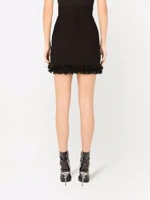 Dolce & Gabbana Frayed Bouclé Miniskirt