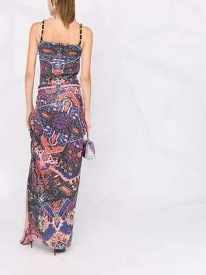 Balmain Printed Sequin-embellished Dress
