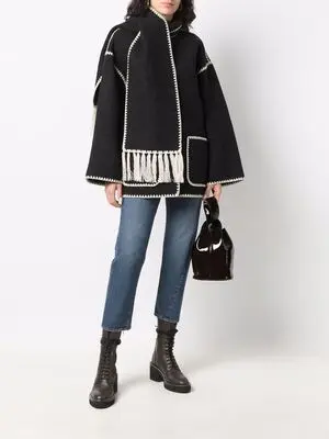 TOTEME Embroidered Wool Blend Jacket - Grey
