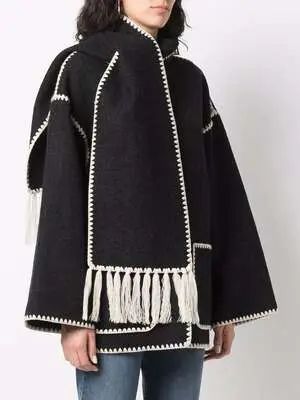 TOTEME Embroidered Wool Blend Jacket - Grey