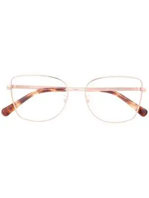 Michael Kors Logo Square-frame Glasses - Gold