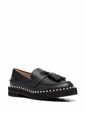 STUART WEITZMAN Mila Pearl-embellished Loafers