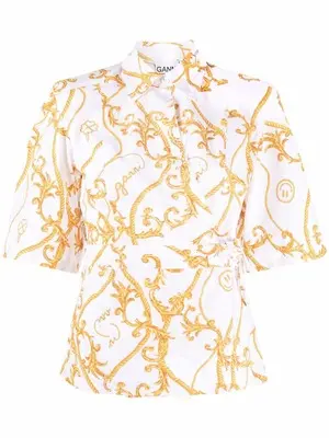 GANNI Patterned Short-sleeved Shirt