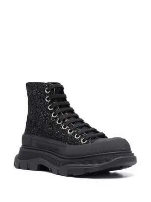 Alexander McQueen Tread Slick Glitter Ankle Boots